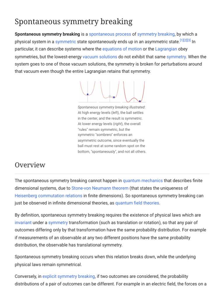 Spontaneous Symmetry Breaking - Wikipedia | PDF | Elementary Particle ...