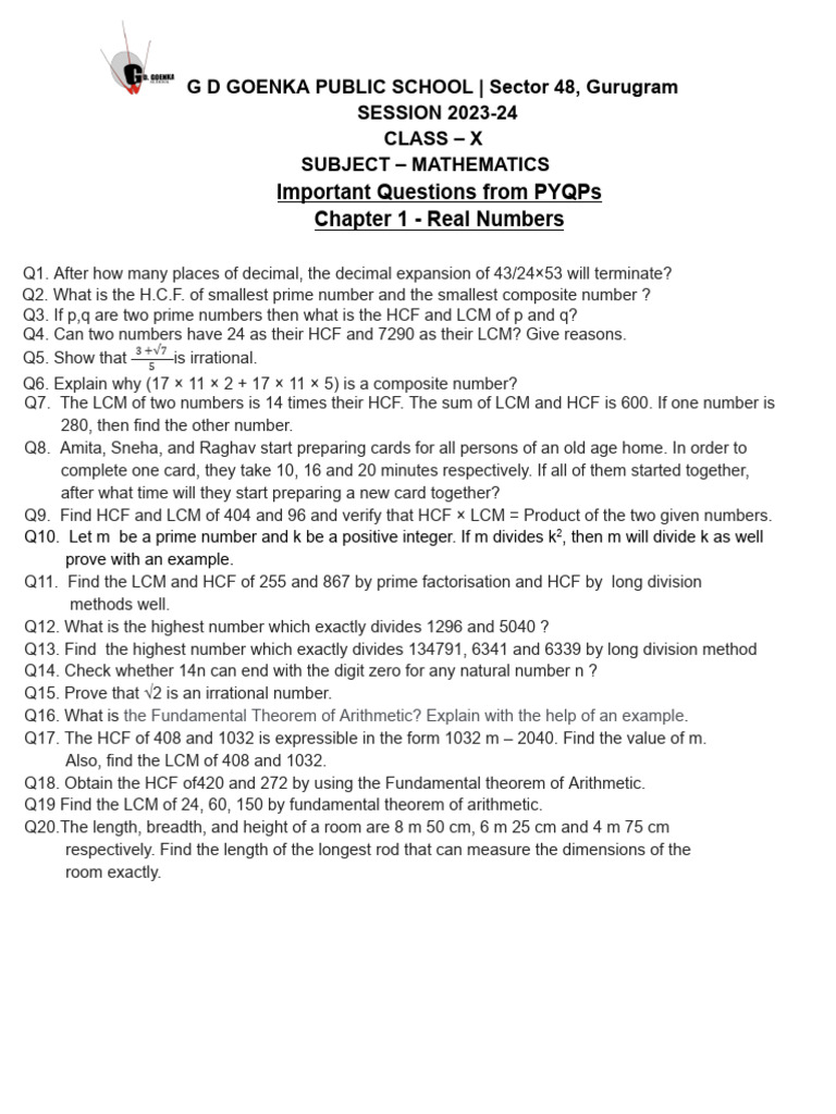 Probable Questions From PYQPs | PDF | Sphere | Elementary Mathematics
