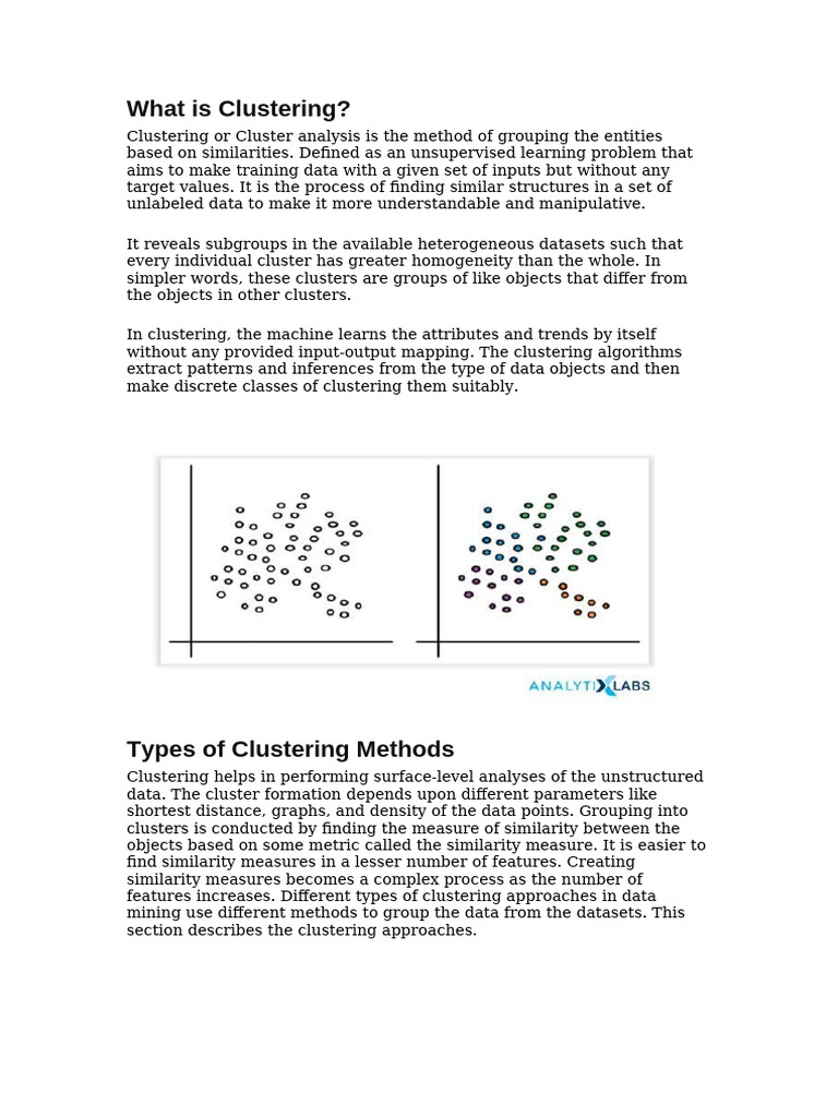 Unit 4 Clustering | PDF | Cluster Analysis | Artificial Intelligence