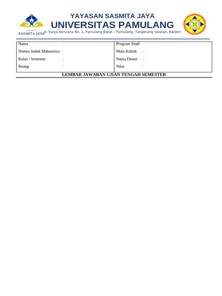 Lembar Jawaban UTS | PDF