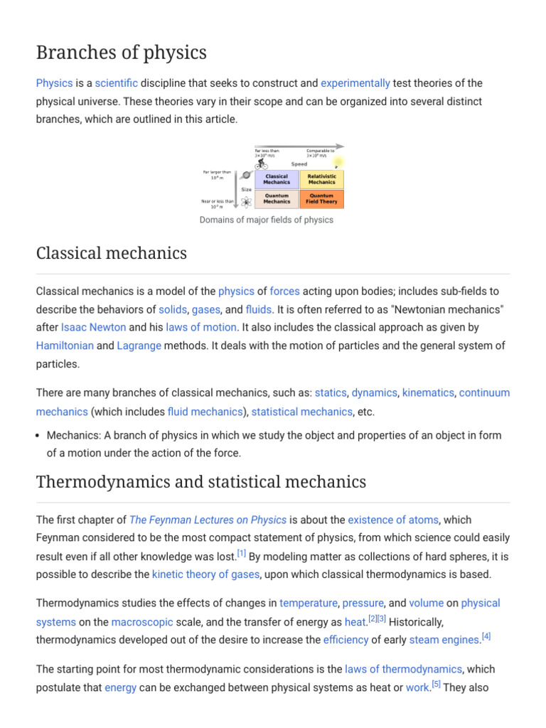 Branches of Physics - Wikipedia | PDF | Quantum Mechanics | Special ...