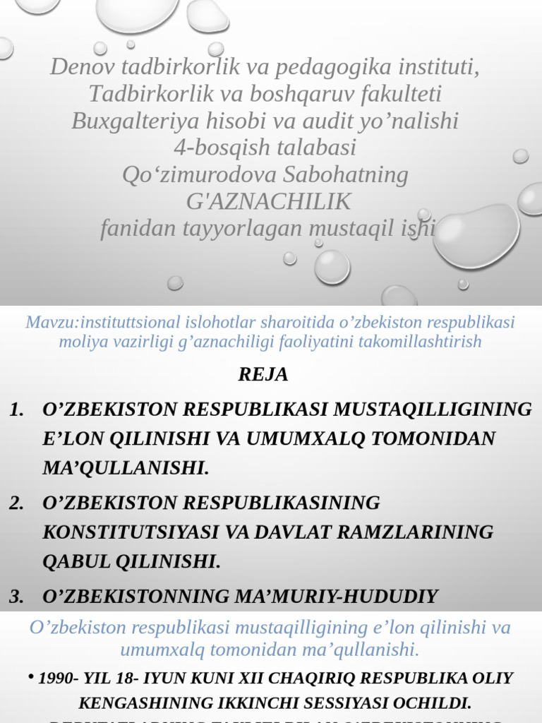 Qo'Zimurrodova Sabohat | PDF