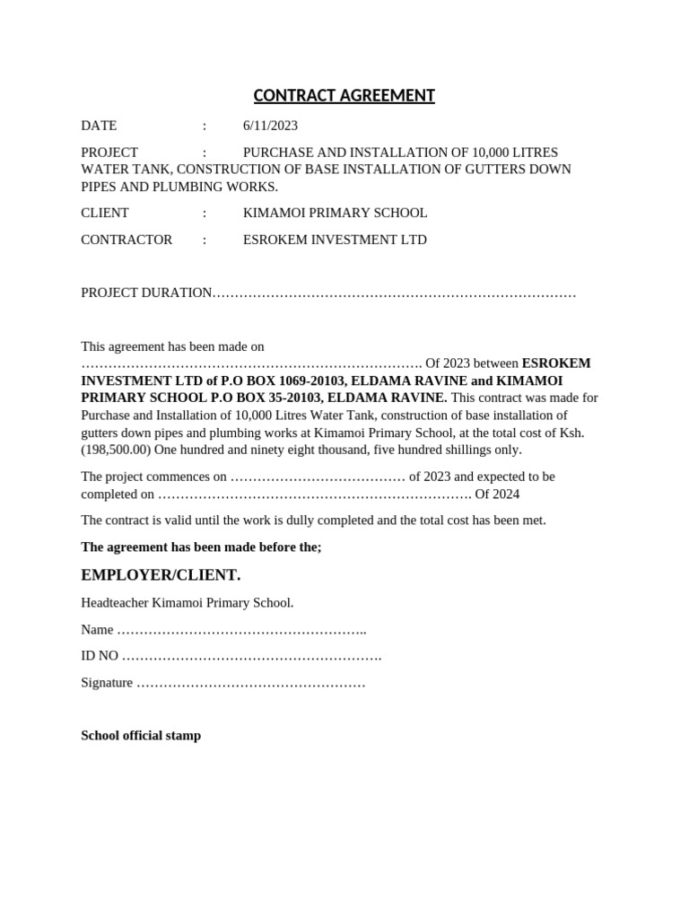 Contract Agreement | PDF