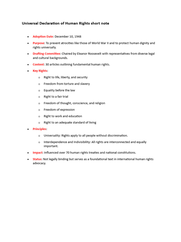 Overview of the Universal Declaration of Human Rights | PDF