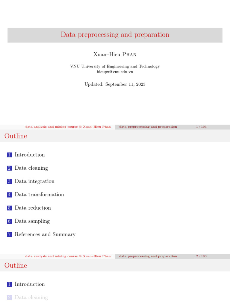 Data Preprocessing Guide for Analysis | PDF | Data Analysis | Applied Mathematics