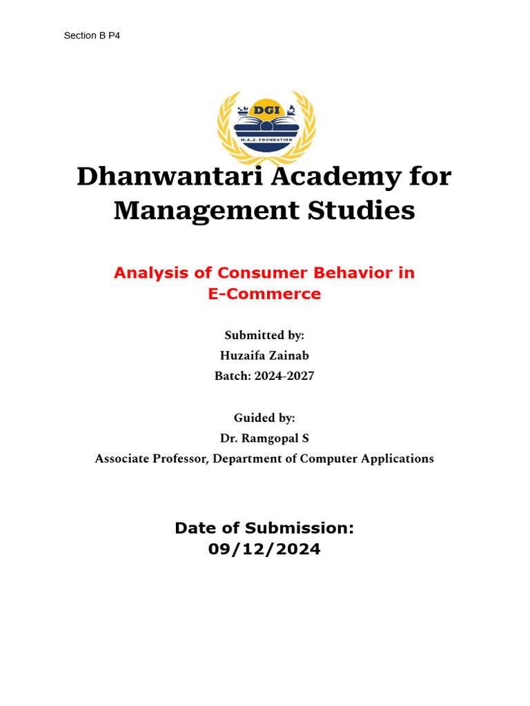 E-Commerce Consumer Behavior Analysis | PDF