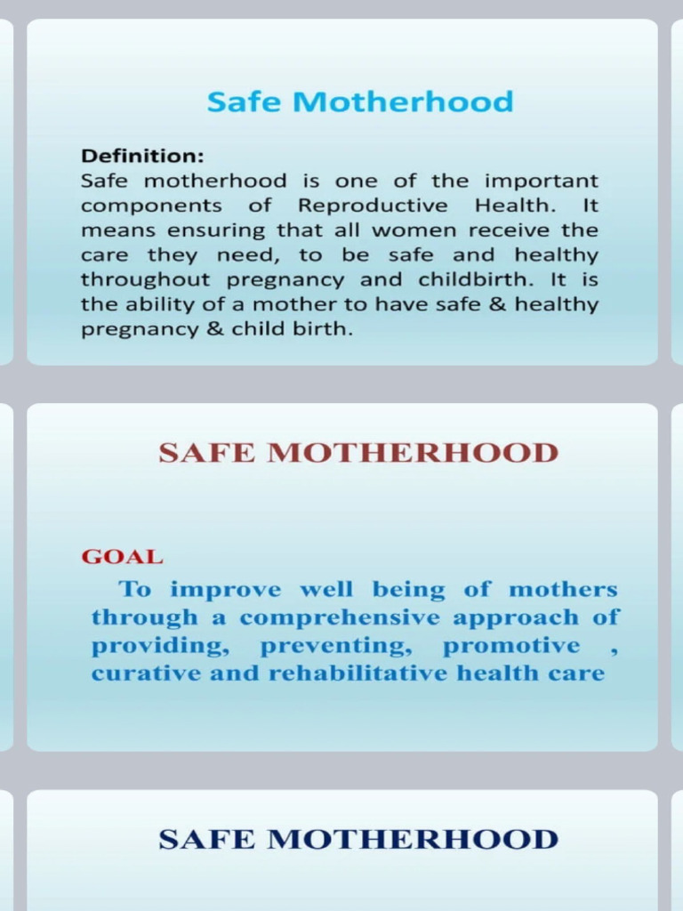 Safe Motherhood | PDF