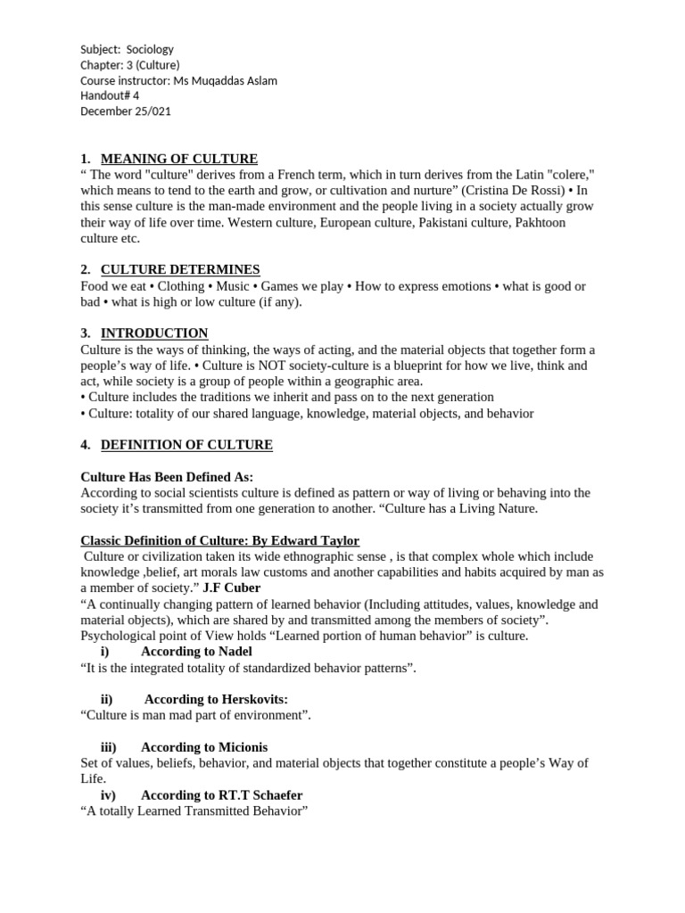 Defining Culture | PDF | Nonverbal Communication | Society