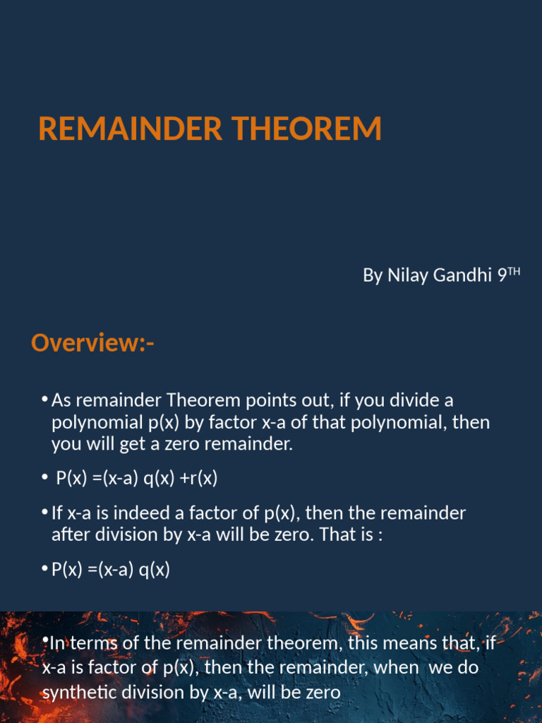 Remainder Theorem2 | PDF