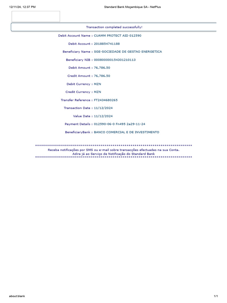 Successful Transaction Confirmation | PDF