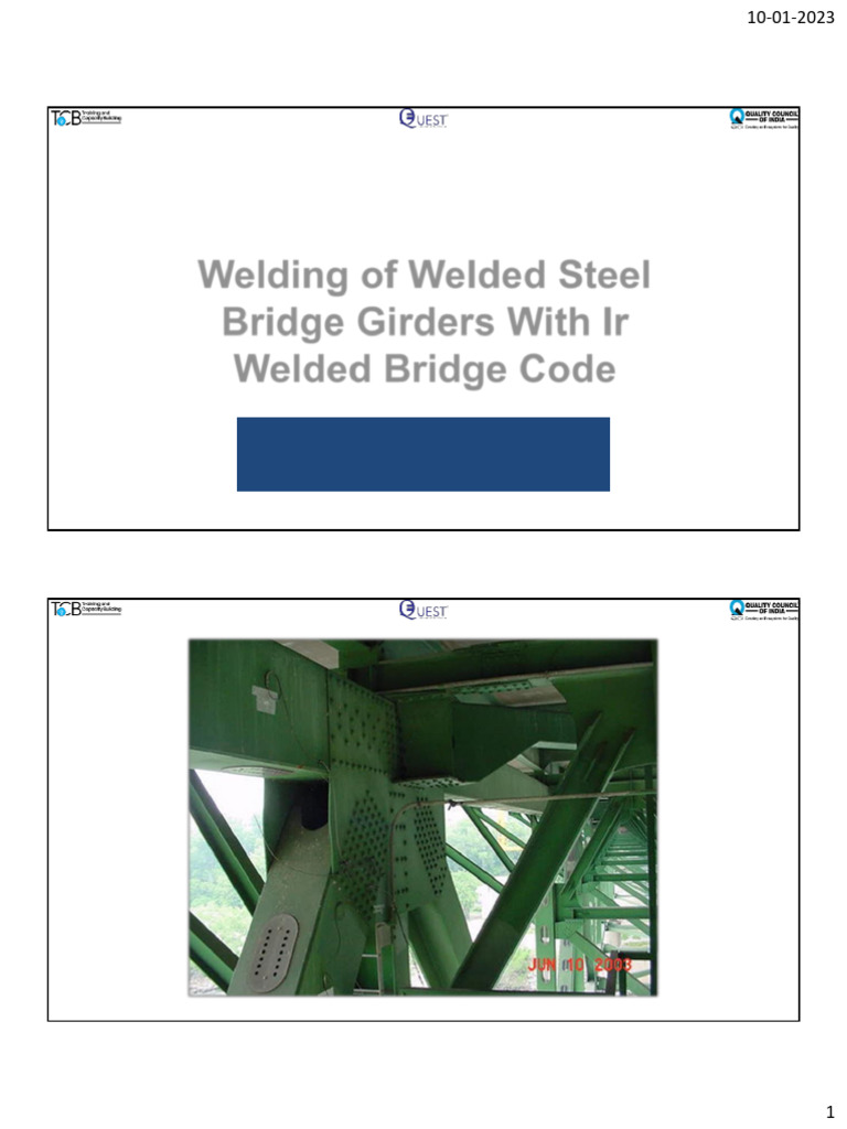 Session-5 (Welding of Steel Bridge Griders) 1 | PDF | Welding ...