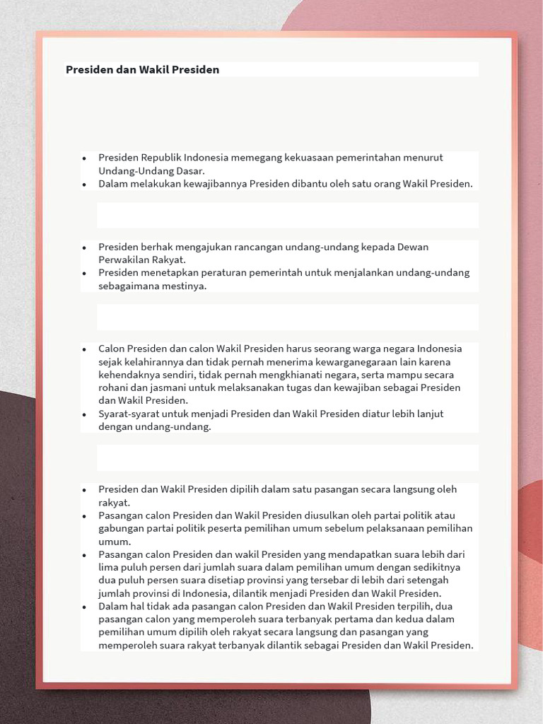 29. Presiden dan Wakil Presiden | PDF