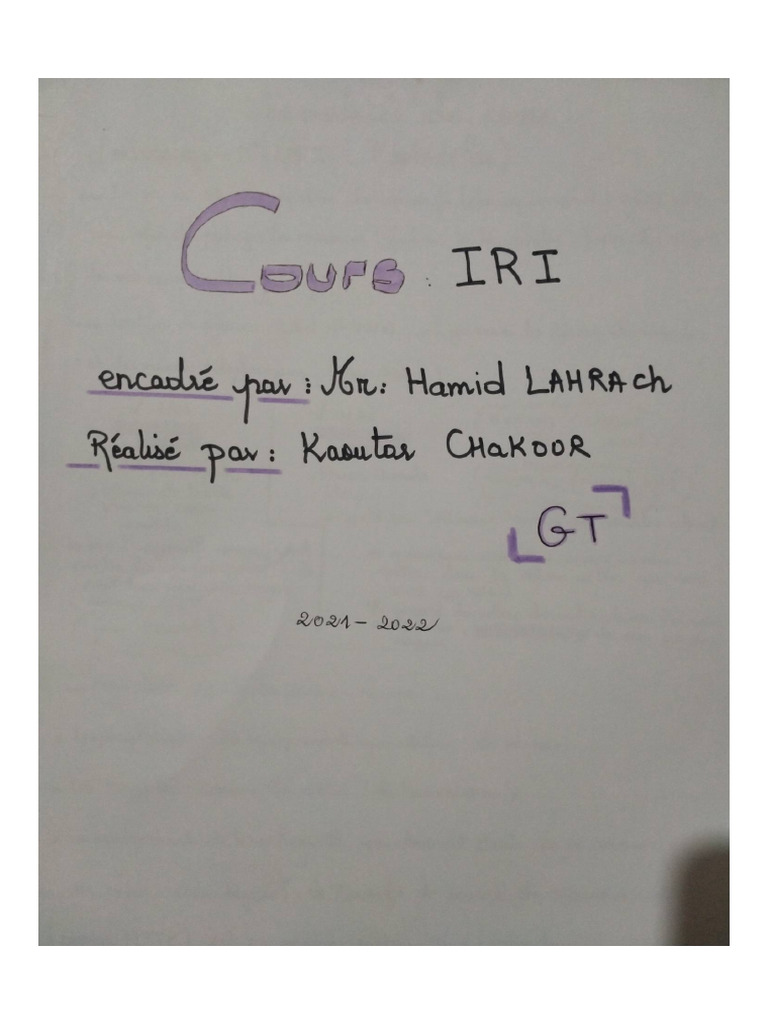 Cours (IRI) Ingénierie Des Réseaux Informatiques | PDF