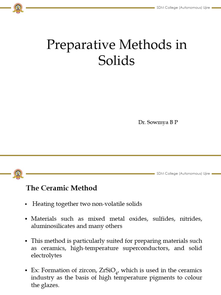 Solid Preparation Methods Overview | PDF | Zirconium Dioxide | Chemical ...