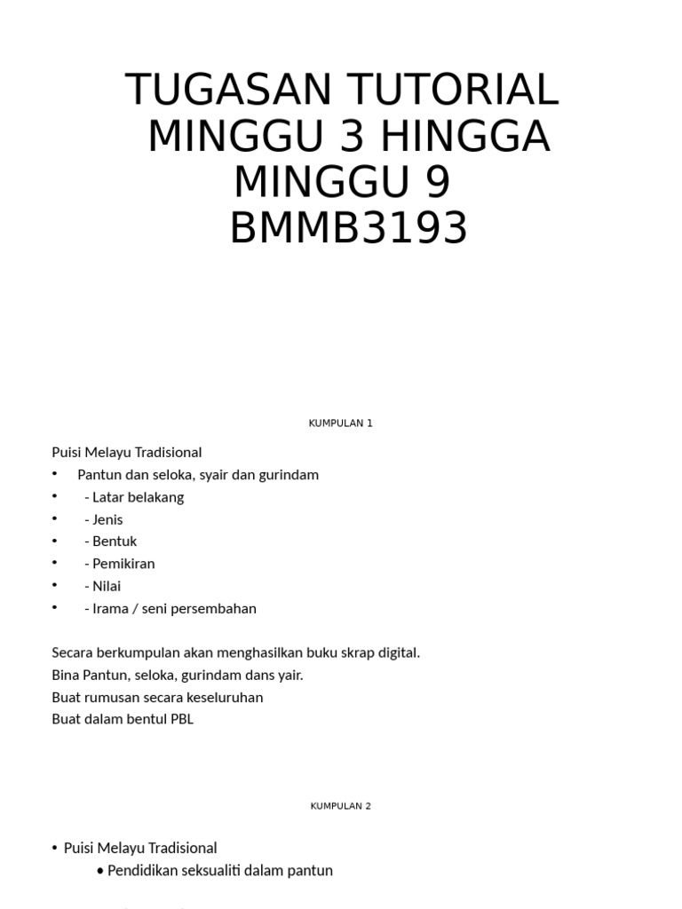 Tugasan Tutorial | PDF