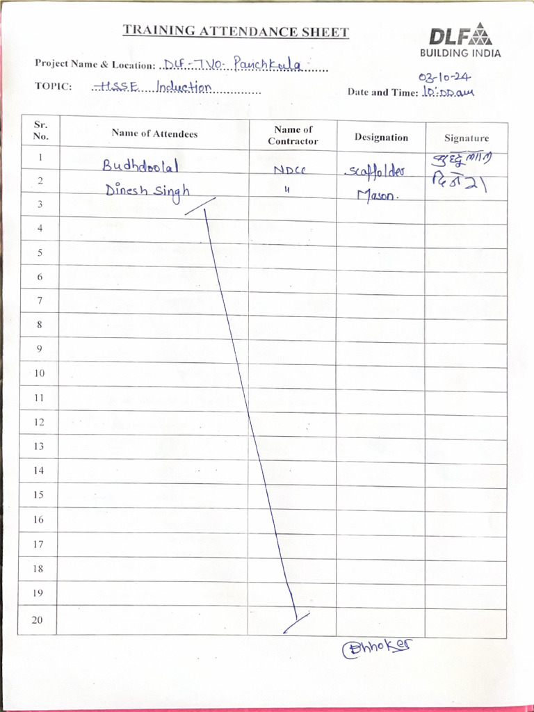 Induction Sheet 03-10-2024 | PDF