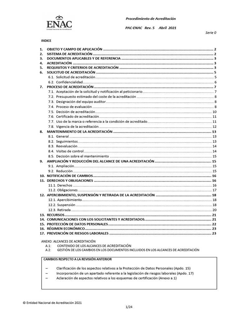 Procedimiento - Acreditación Enac | PDF | Auditoría | Evaluación