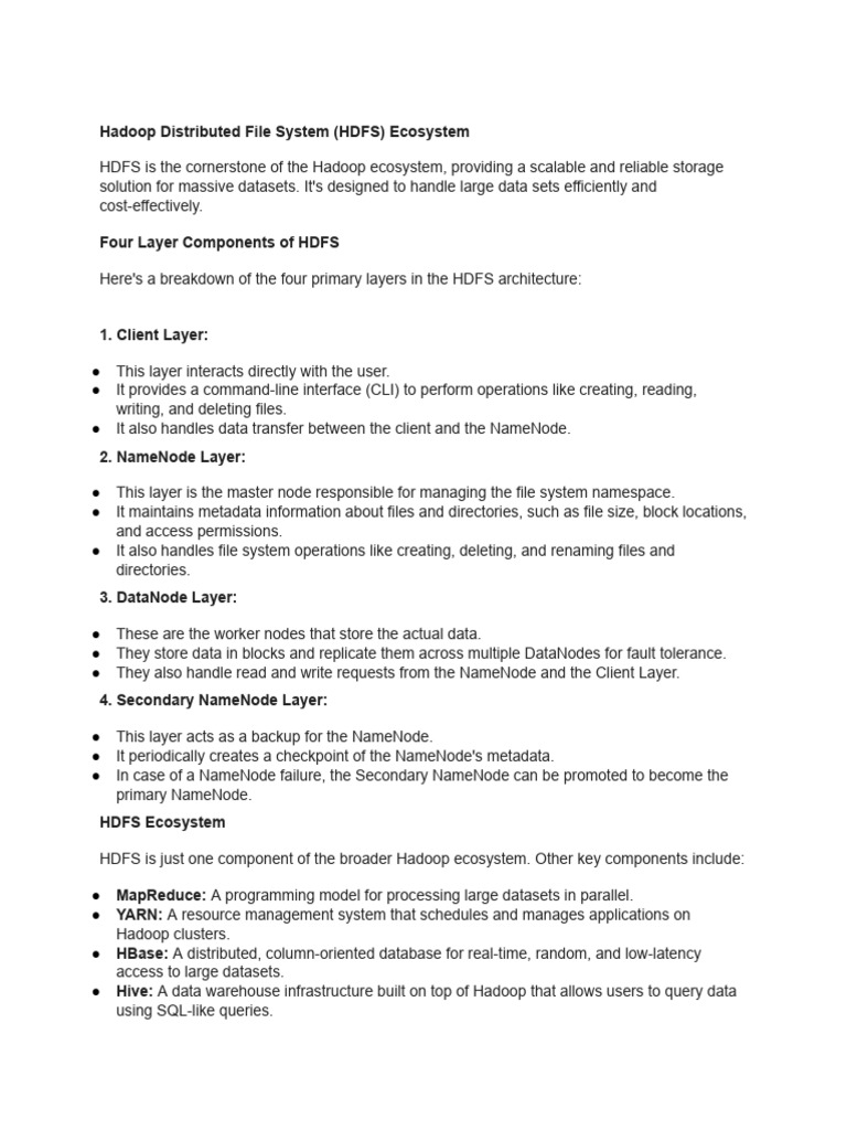 Hadoop Distributed File System Ecosystem and Four... | PDF | Apache Hadoop | Information Retrieval