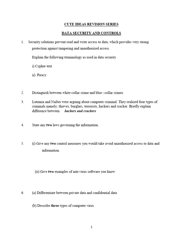 Data Security and Controls | PDF | Computer Security | Security