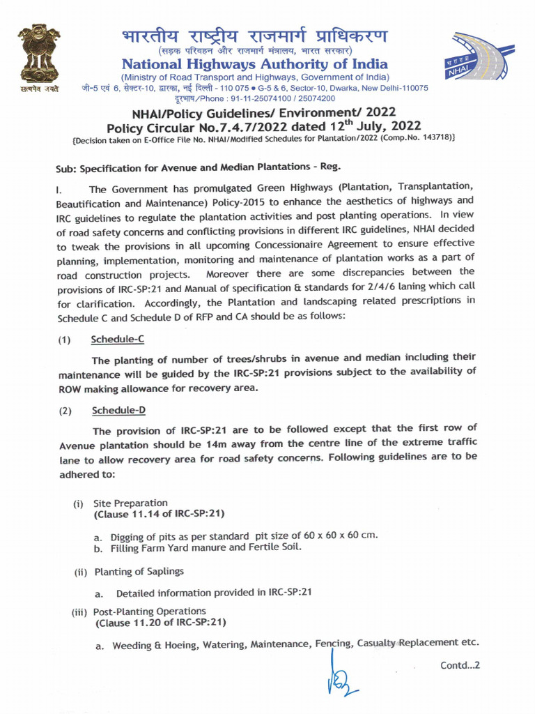 Policy Circular For Plantation | PDF