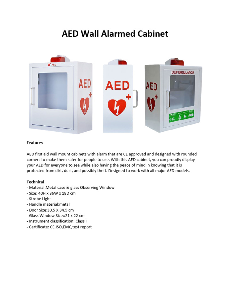 AED Wall Alarmed Cabinet | PDF