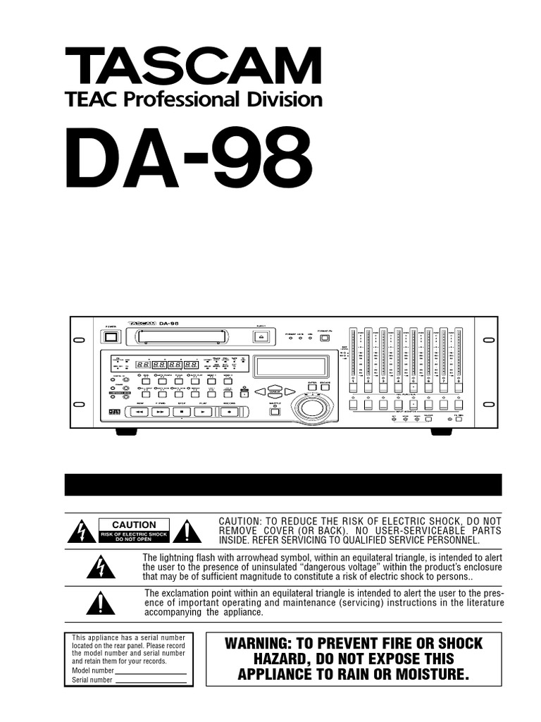 DA 98 Manual | PDF | Ac Power Plugs And Sockets | Electrical Connector