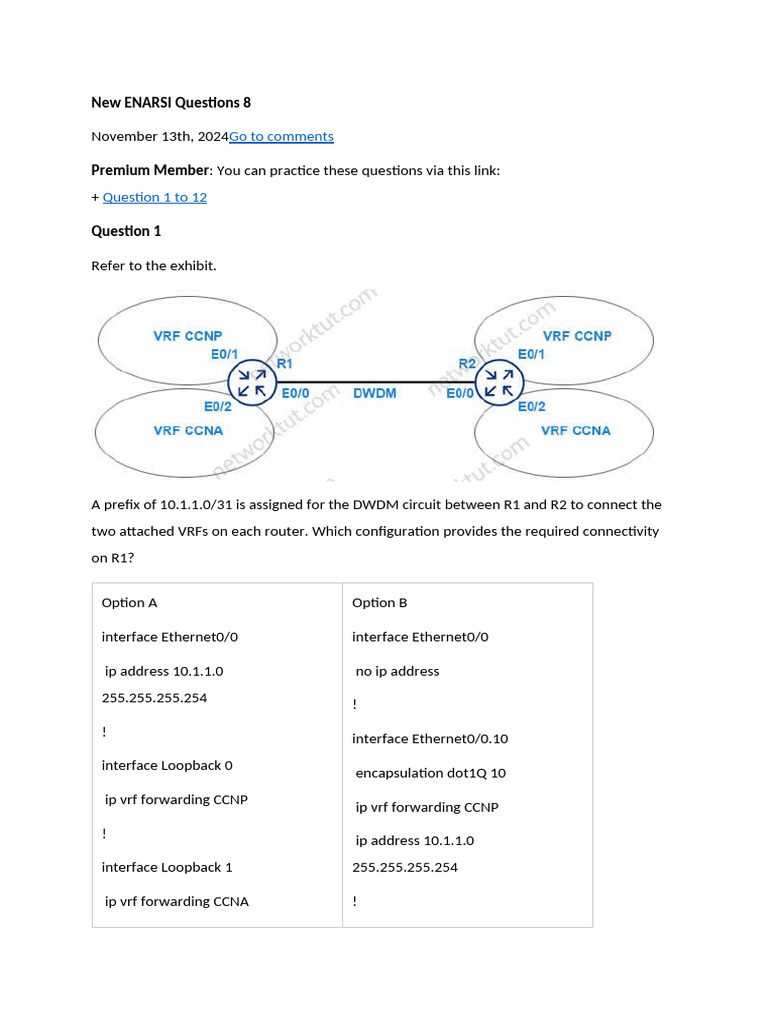 New ENARSI Questions 8 | PDF | Ip Address | Computer Network