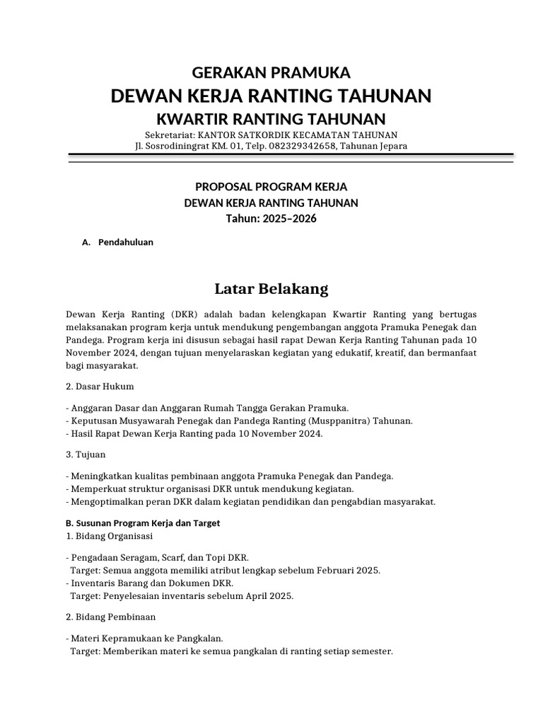 Proposal Proker DKR 2025-2026 | PDF