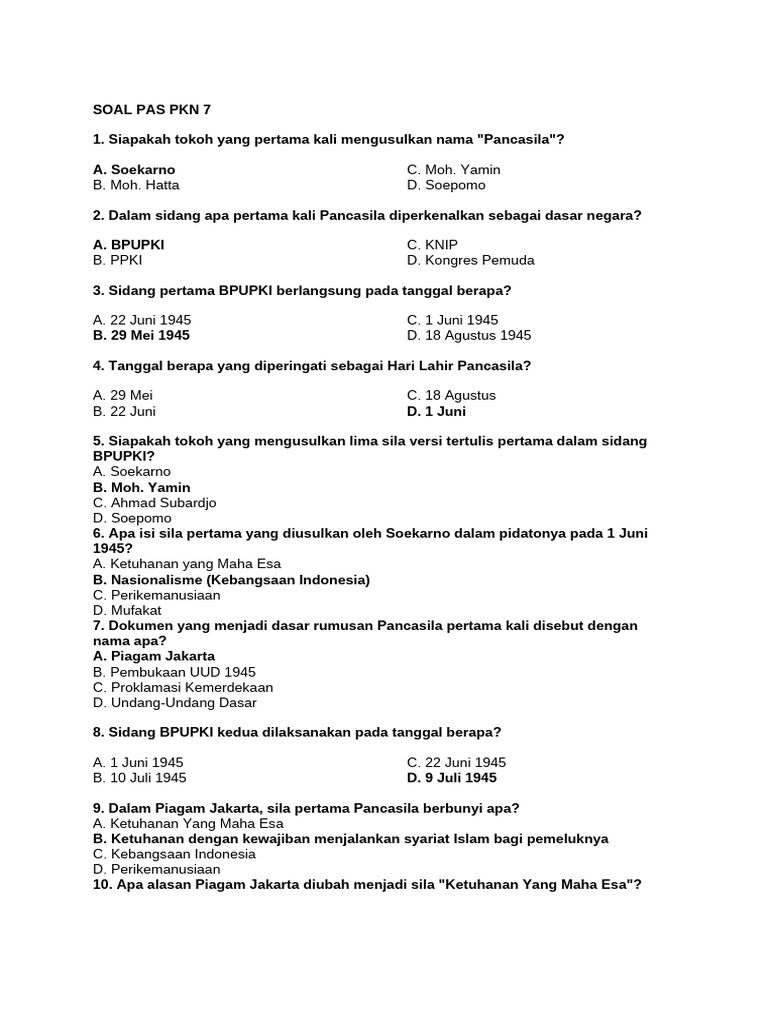 soal pkn 7 smestr 2 (FIX) | PDF