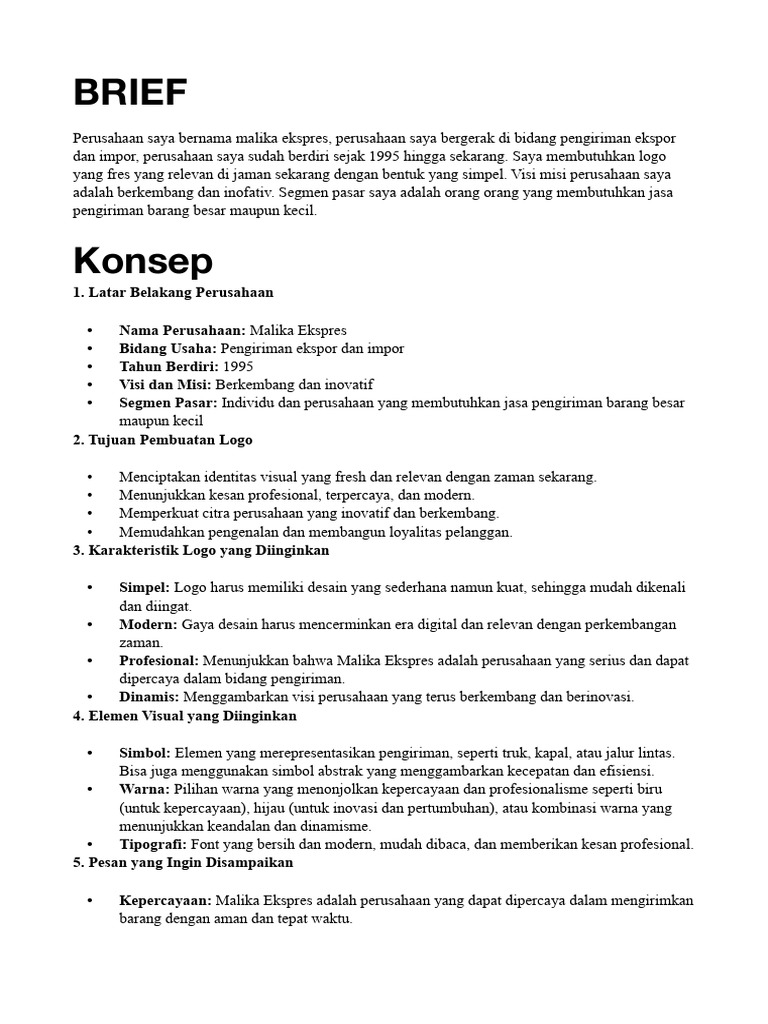 Contoh Brief Dan Konsep New | PDF