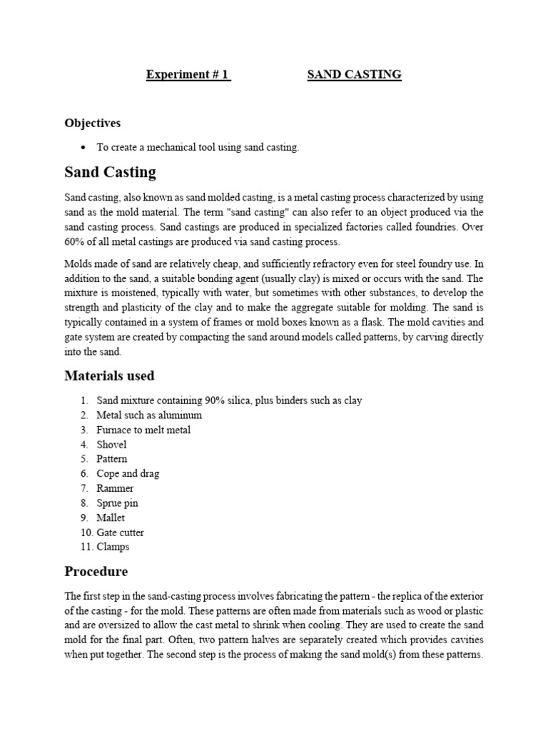 Experiment 01 | PDF | Metalworking | Business Process