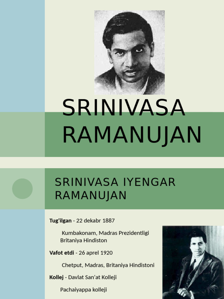 Srinivasa Ramanujan | PDF