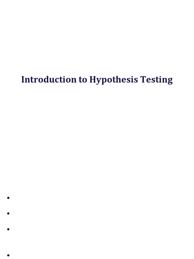 Intro to Hypothesis Testing | PDF | Statistical Hypothesis Testing ...
