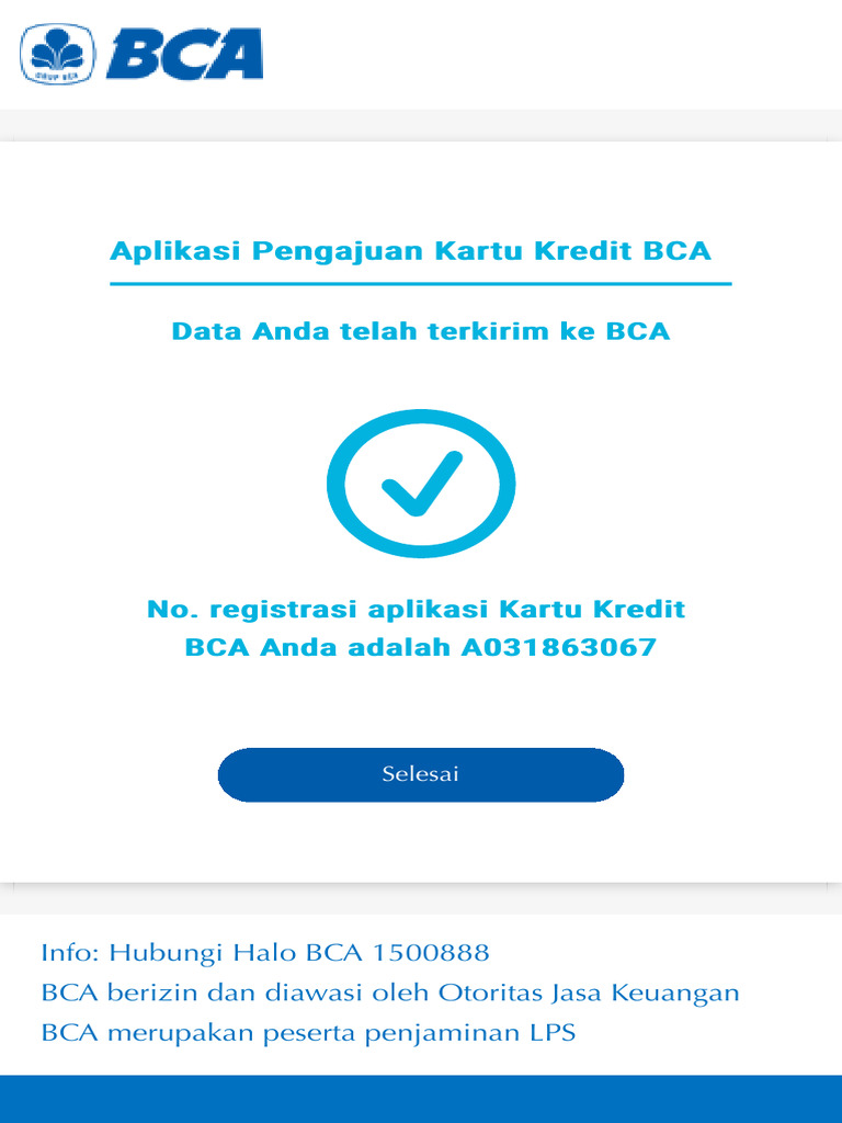 BCA E-Form Kartu Kredit | PDF