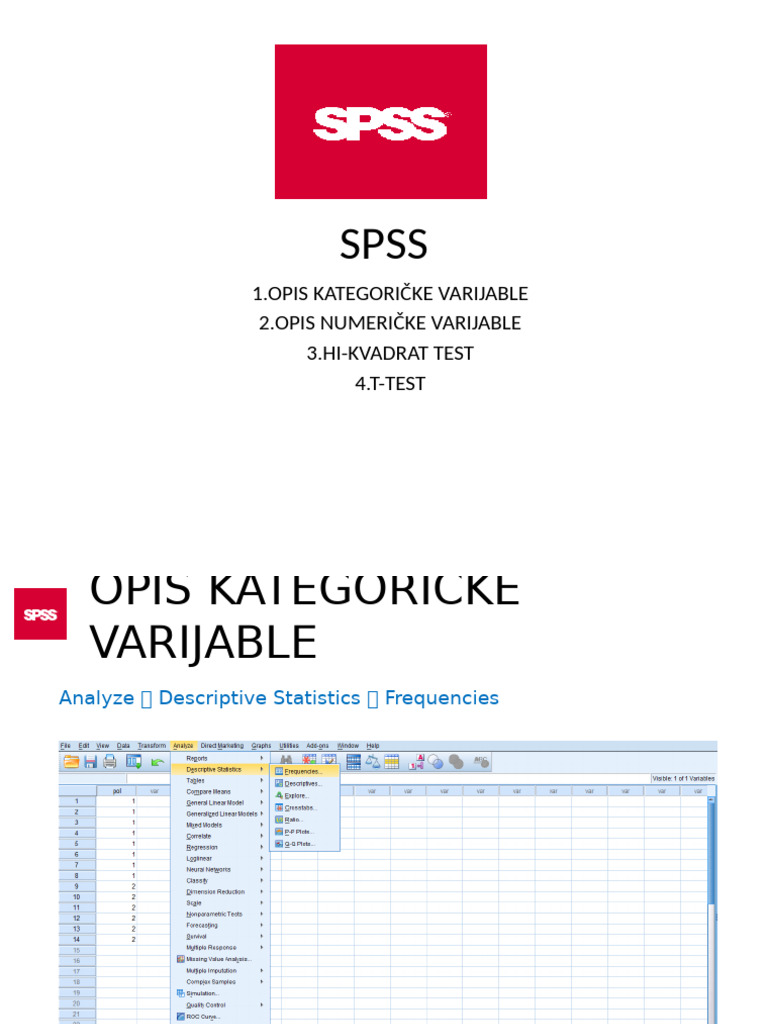 SPSS Kategoricke I Numericke Varijable | PDF