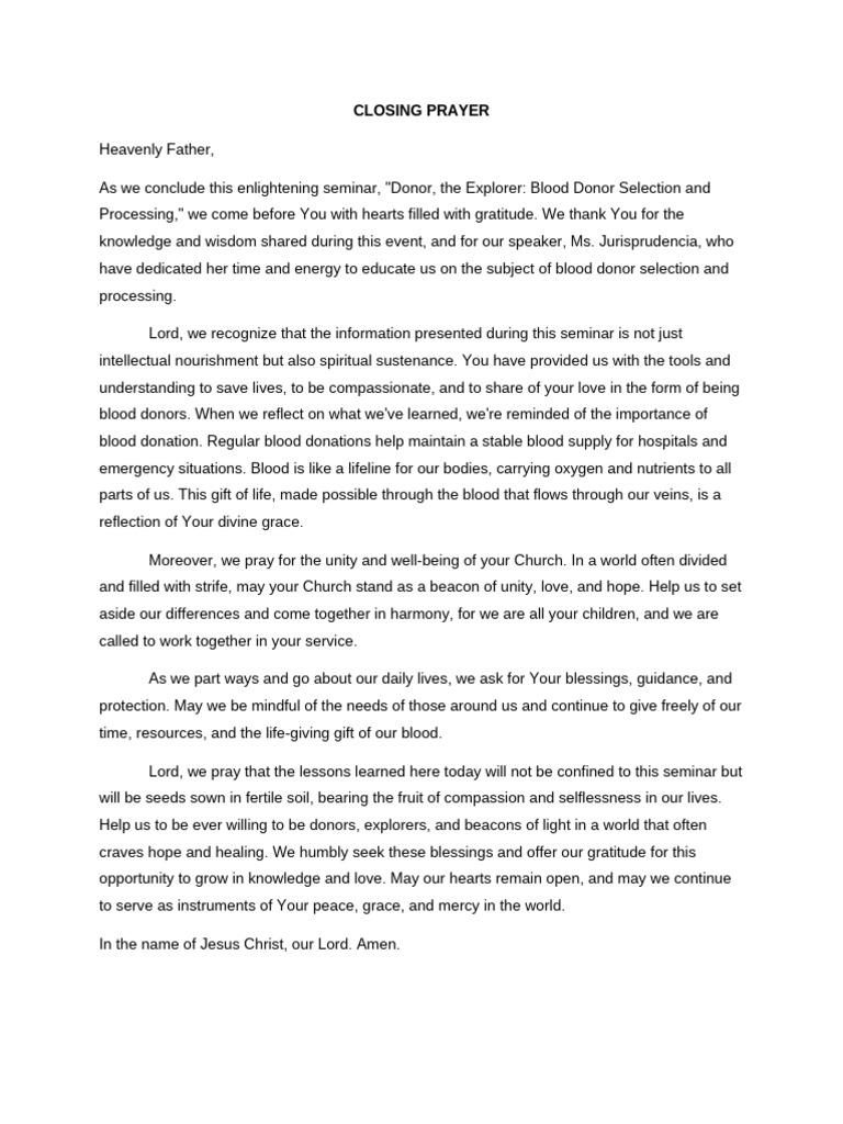 Closing Prayer | PDF