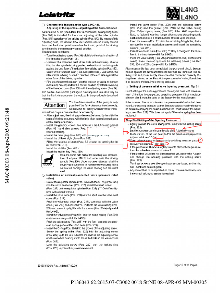 Extract Pages From Main Unloading Pump (L4NO) Manual | PDF | Pump | Screw