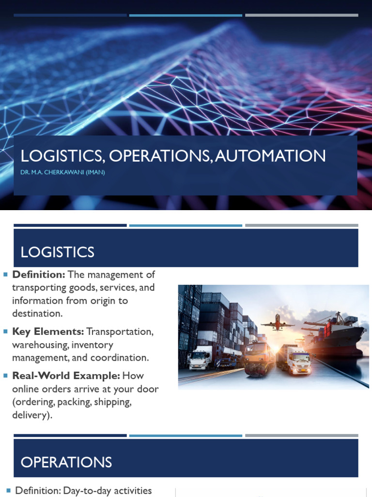 Logistics, Operations, and Automation | PDF | Automation | Logistics