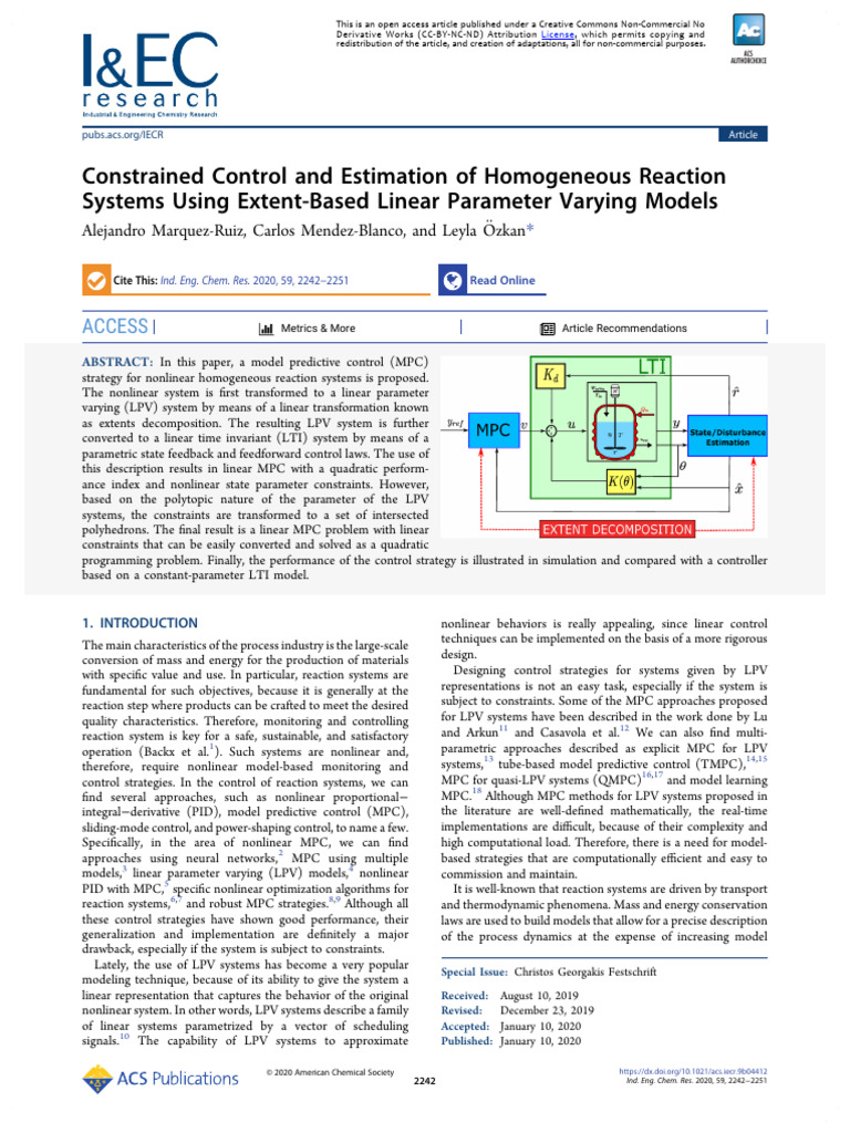 Marquez Ruiz Et Al 2020 Constrained Control and Estimation of ...