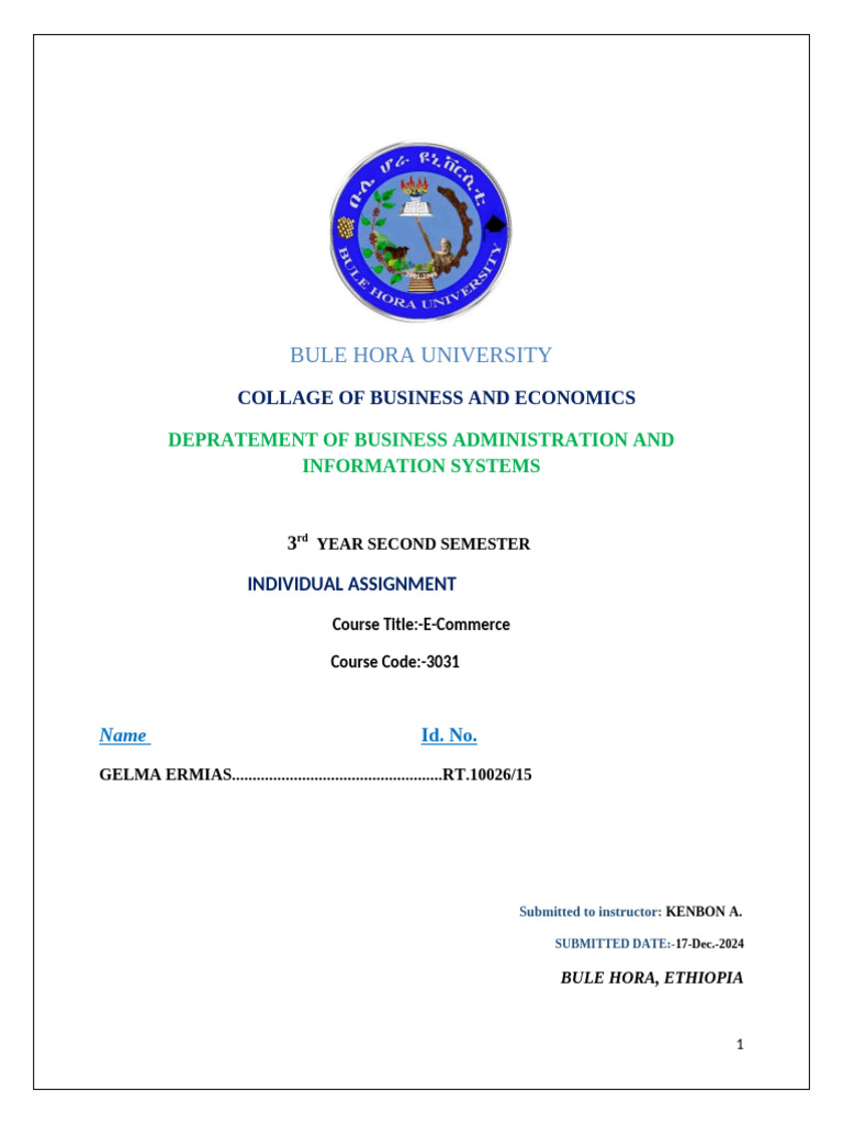 E-commerce assignment | PDF | E Commerce | Logistics