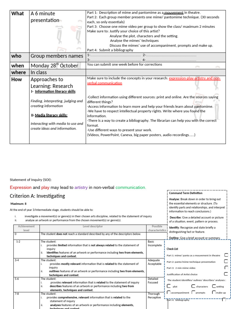 Guided Research Pantomime | PDF | Communication | Information