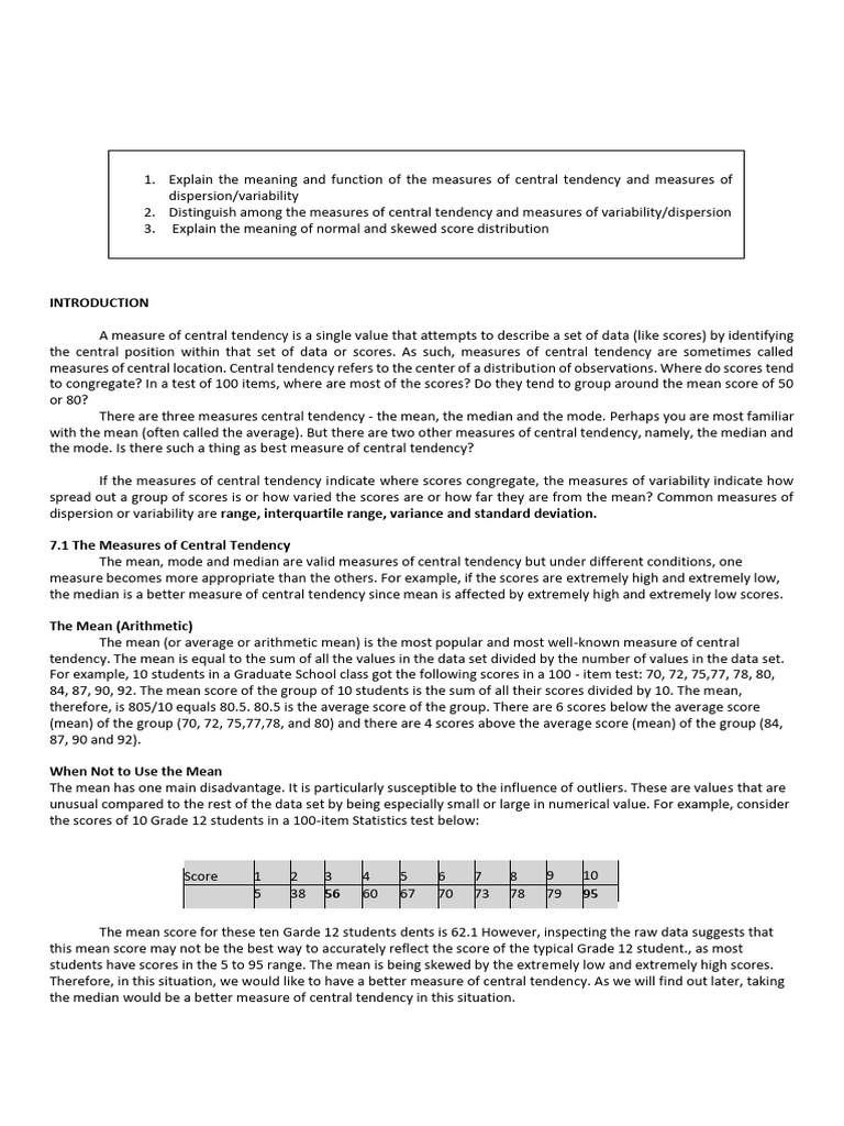 Educ. 105 Assessment of Learning 1 Module 4 | PDF | Standard Deviation ...