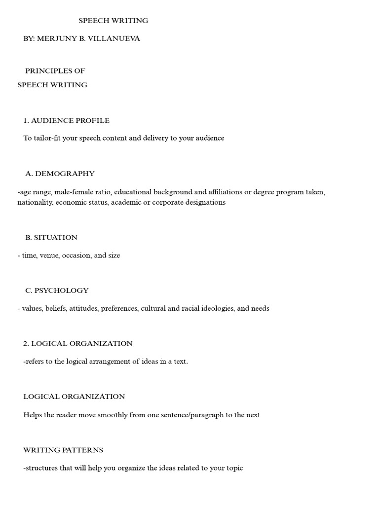 SPEECH-WRITING | PDF | Grammar | Speech