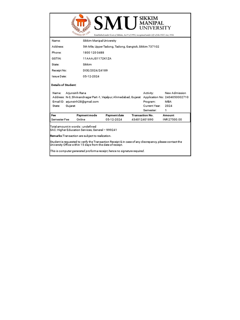 Applicant Files - Admission Fee File | PDF