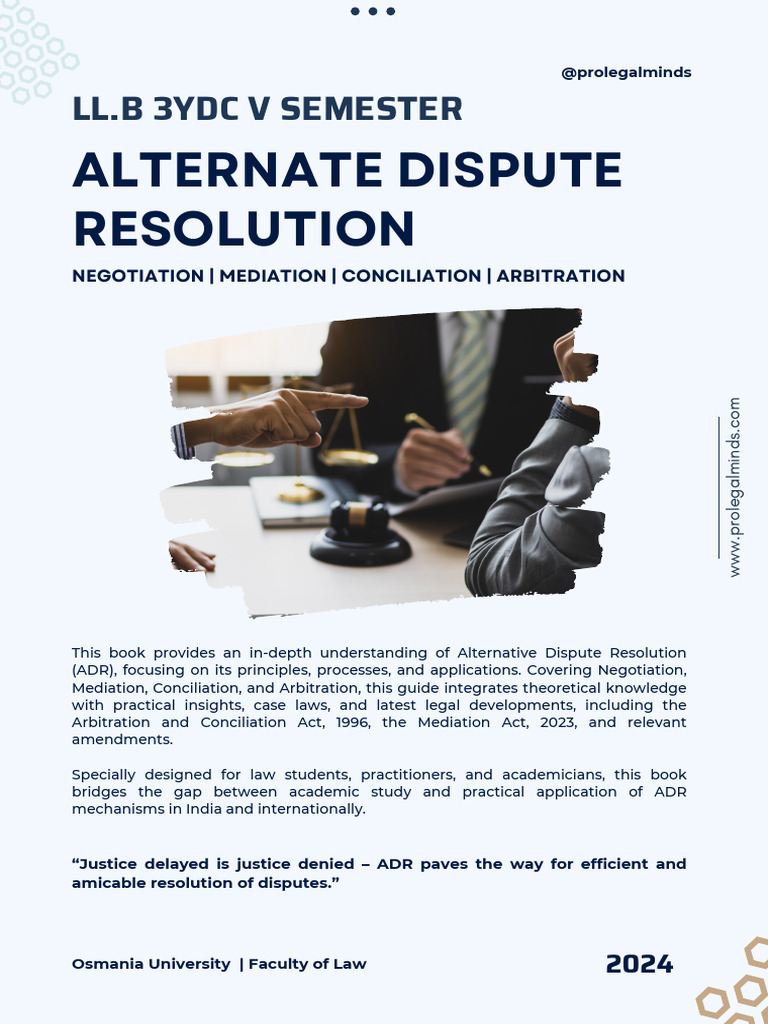 LLB 3YDC- V Semester - Alternate Dispute Resolution | PDF | Alternative ...