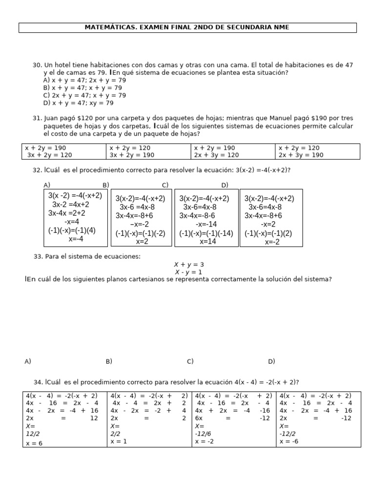 Mate 02 Examen Final Segundo 2018 Nme | PDF | Onza | Triángulo