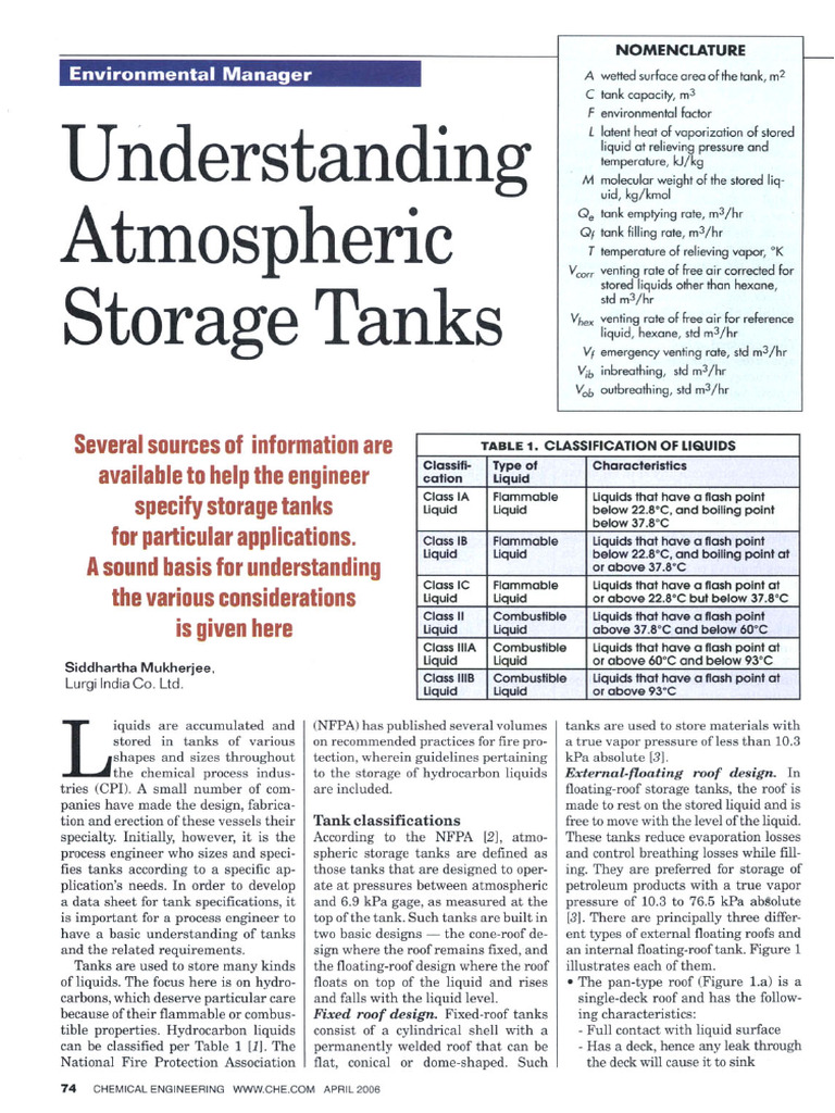 Understanding Atmospheric Storage Tanks | PDF