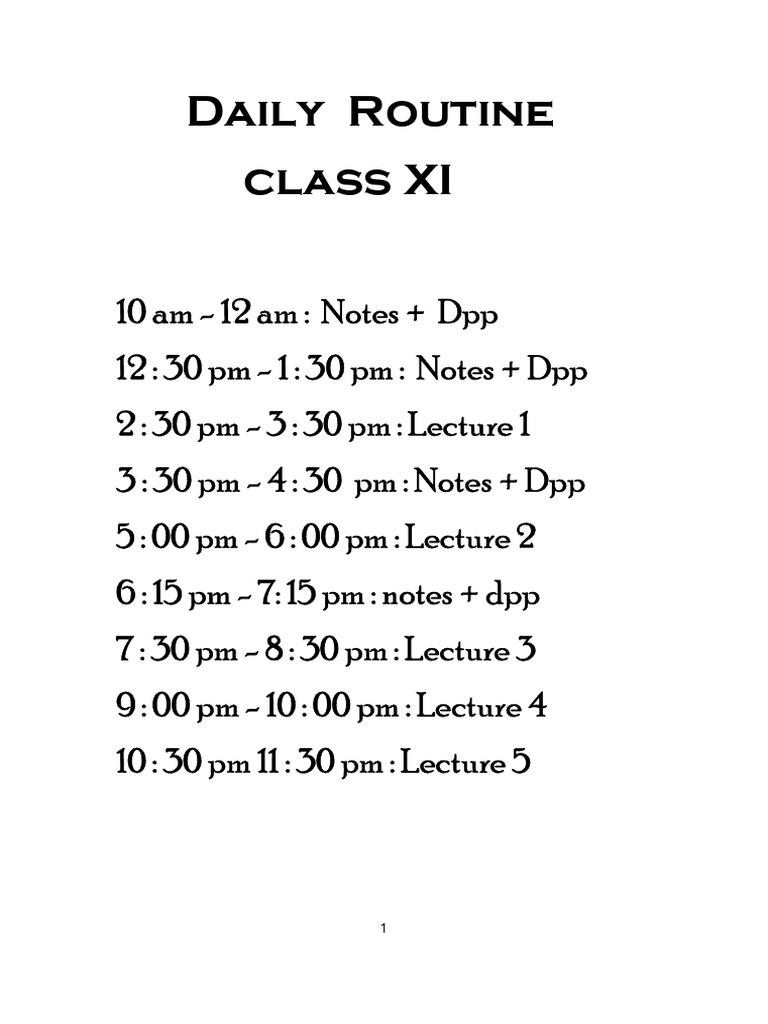 Daily Routine | PDF