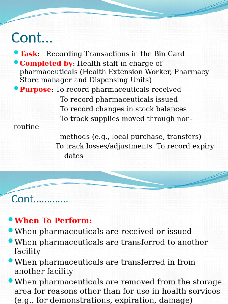 Pharmacy Bin Card Management Guide | PDF