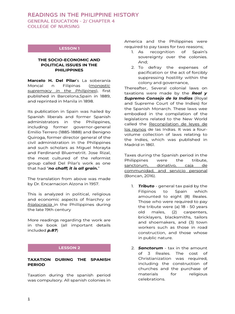 READINGS IN THE PHILIPPINE HISTORY | PDF | Spanish Colonization Of The Americas | Philippines